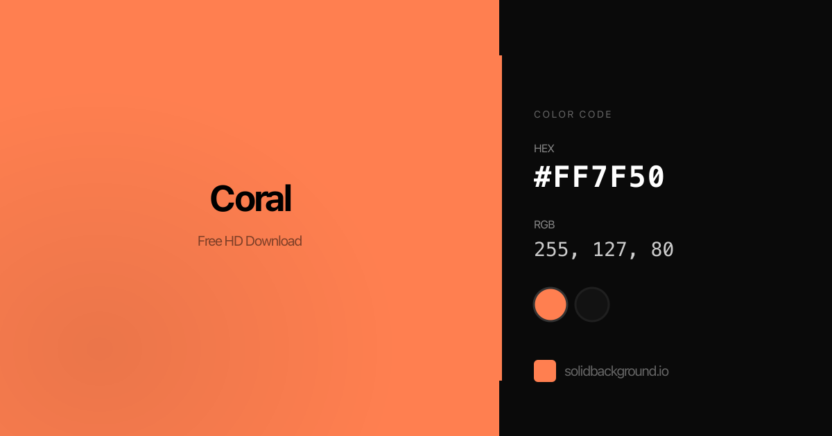 Solid Coral Background (#FF7F50) | Free HD Download | Solid Background