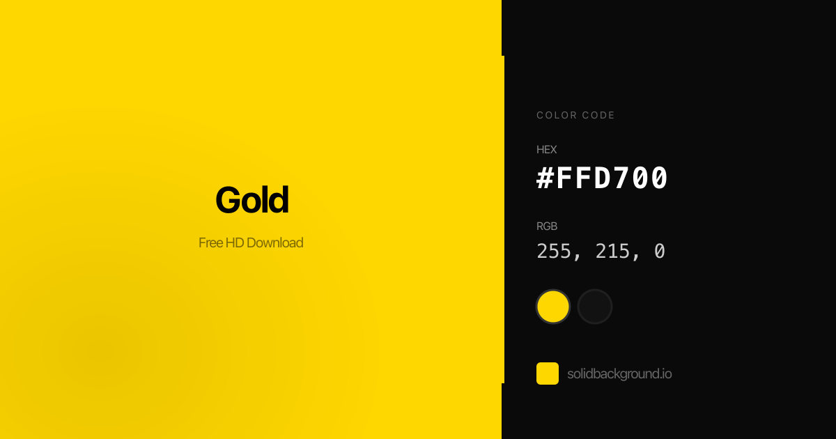 Solid Gold Background #FFD700 - Free Download