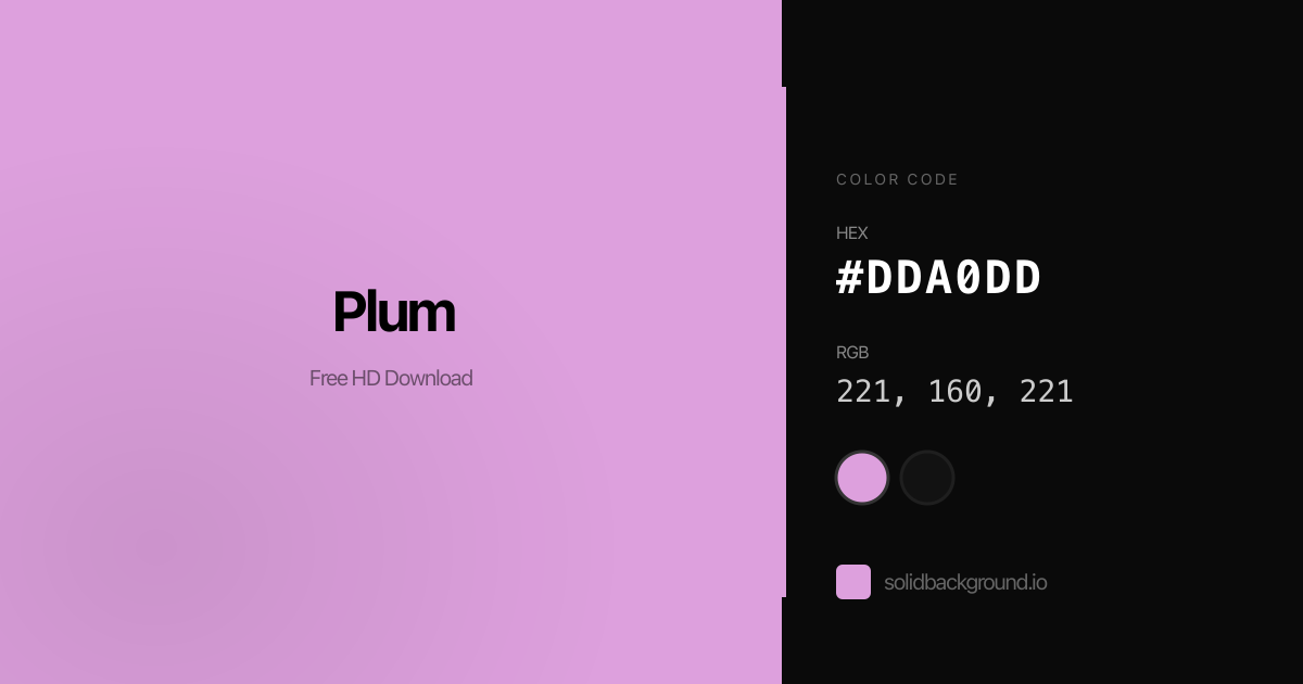 Solid Plum Background #DDA0DD - Free Download