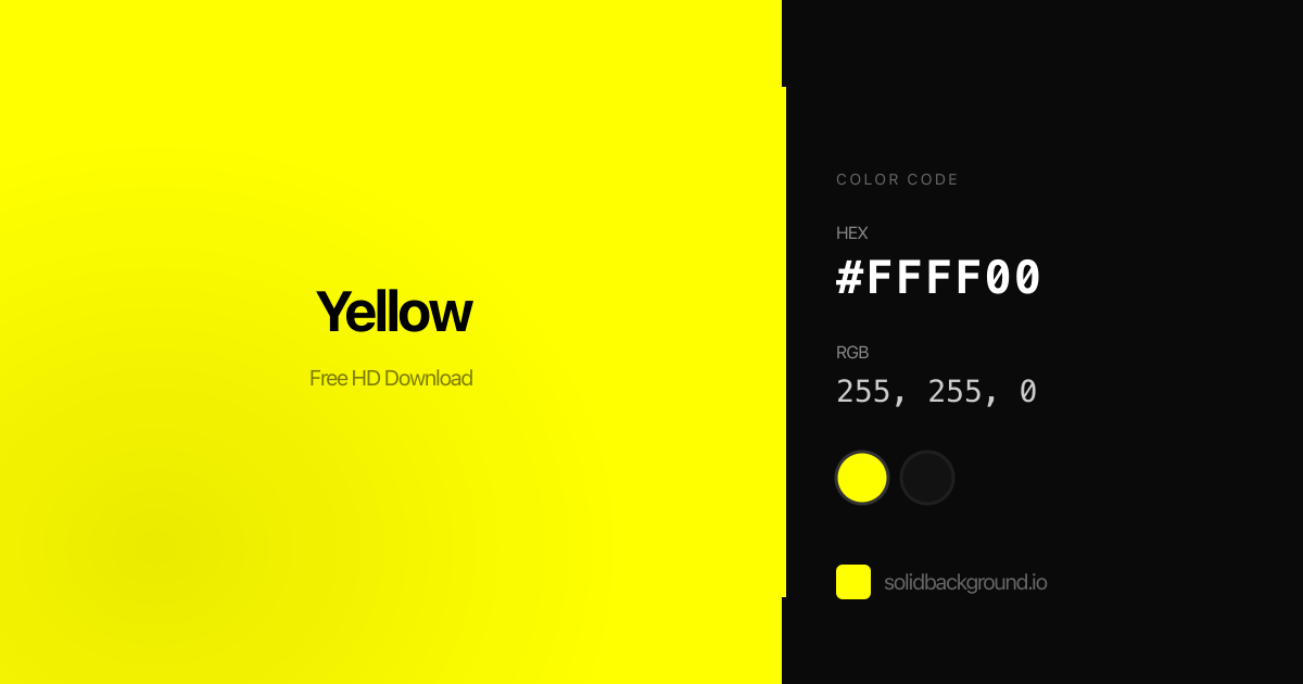 Solid Yellow Background (#FFFF00) | Free HD Download | Solid Background